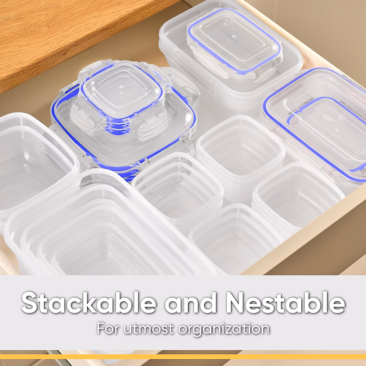 Superio Plastic Food Storage Container Set, BPA Free, Sealed Containers with Airtight Lids for Pnatry, Cupboard, and Fridge- Microwave and Dishwasher Safe (10) (3_Pack)
