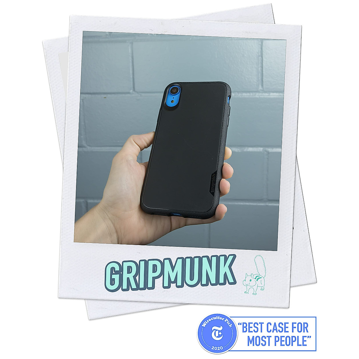 Smartish iPhone XR Slim Case - GripmunK [Lightweight + Protective] Thin Cover for Apple iPhone 10R (Silk) - Black Tie Affair