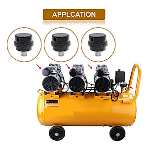 Joyangy Pack of 2 Air Compressor Silencer with Replacement Elements, 1/2" Thread Air Compressor Intake Filter Silencer, 20mm Metal Air Compressor Filter Noise Muffler Replacement Parts