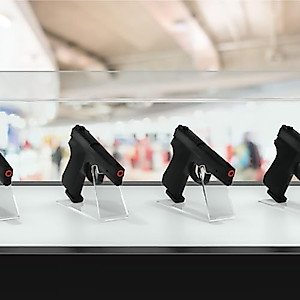 Marketing Holders Acrylic Small Gun Stand Model Toy Display 1.25" Inch Wide x 4.25" Inch Deep Clear Plexiglass Platform for Retail Tabletops DIY Artists and Crafters