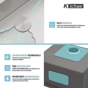 33 Kitchen Sink Drop In - Kichae 33 Inch Kitchen Sink Double Bowl 60/40 Stainless Steel 18 Gauge Drop In Top Mount Overmount Kitchen Sink Basin