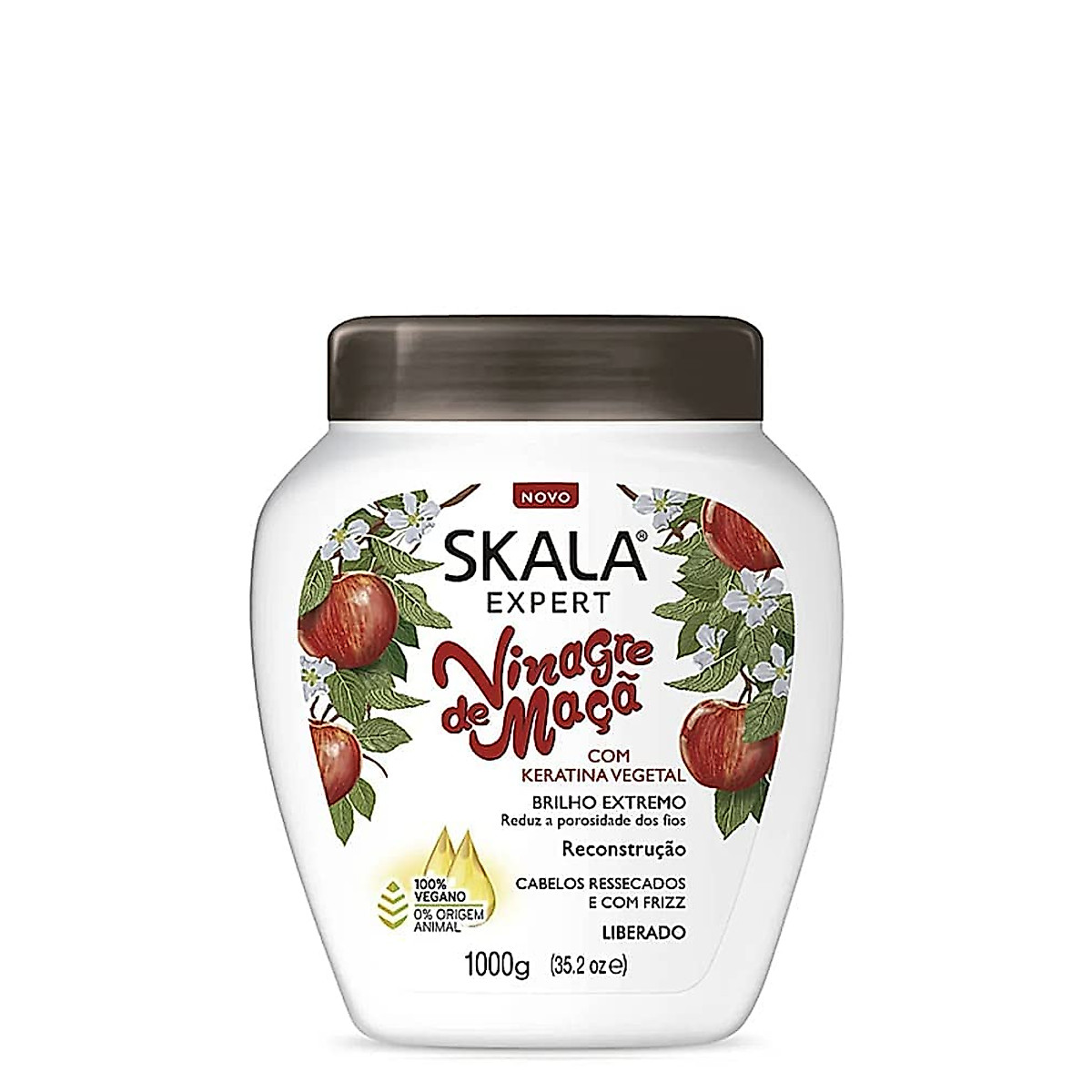 Brazilian Hair Treatment Keratina (Keratin) Plus Creme Treatment 1000g by Skala+ Skala Brazilian Hair Treatment Cream Vegan Coconut Oil 35oz | Creme de Tratamento Óleo de Coco Vegano 1kg