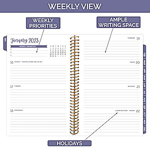 bloom daily planners 2023 Calendar Year Day Planner (January 2023 - December 2023) - 5.5” x 8.25” - Weekly/Monthly Agenda Organizer Book with Stickers & Bookmark - Lavender Daydream