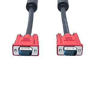 DTech 25ft VGA Cable Male to Male Connector with Dual Ferrite Cores 15 Pin SVGA Cord for Computer Monitor Laptop Projector (25 Feet, Black)