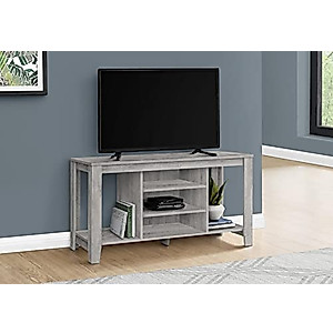 Monarch Specialties I 3564 Tv Stand, 48 Inch, Console, Media Entertainment Center, Storage Shelves, Living Room, Bedroom, Laminate, Grey, Contemporary, Modern