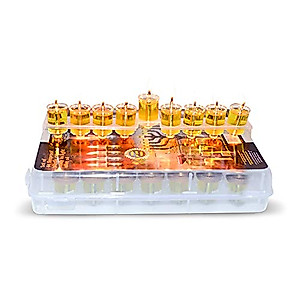 Shalhevet Light Mehadriner Edible Pre Filled Cups Olive Oil Hanukah Chanukah Menora 44 Filled Cups 2.5 Hour Burn Time