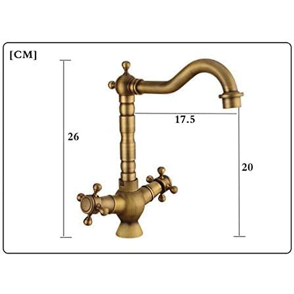 Kitchen Taps Basin Faucets Antique Brass Bathroom Sink Faucet Spout Double Cross Handle Bath Kitchen Mixer Hot and Cold Tap