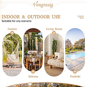 Vongrasig Wicker Egg Chair PE Rattan Chair with Cushion, Oversized Patio Lounge Chair for Outdoor, Indoor, Balcony, Backyard, Garden, Beige