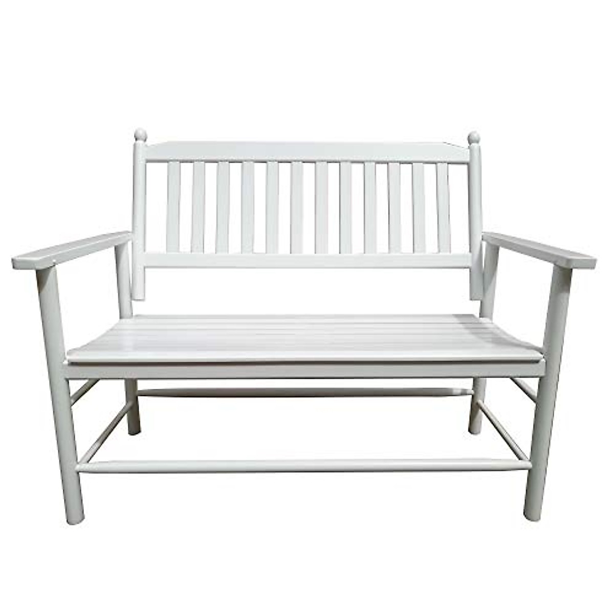 Rockingrocker - A059WT White Outdoor Wood Garden Bench - Suitable for Indoor or Outdoor - Assembled Dimensions:W49.21 x H40.16 x D26.97 inches
