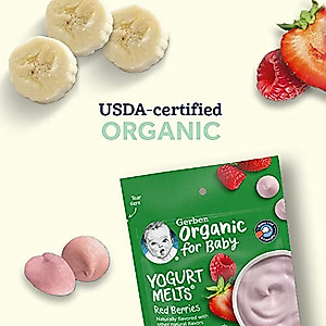 Gerber Baby Snacks Organic Yogurt Melts, Banana & Strawberry, 1 Ounce (Pack of 7)