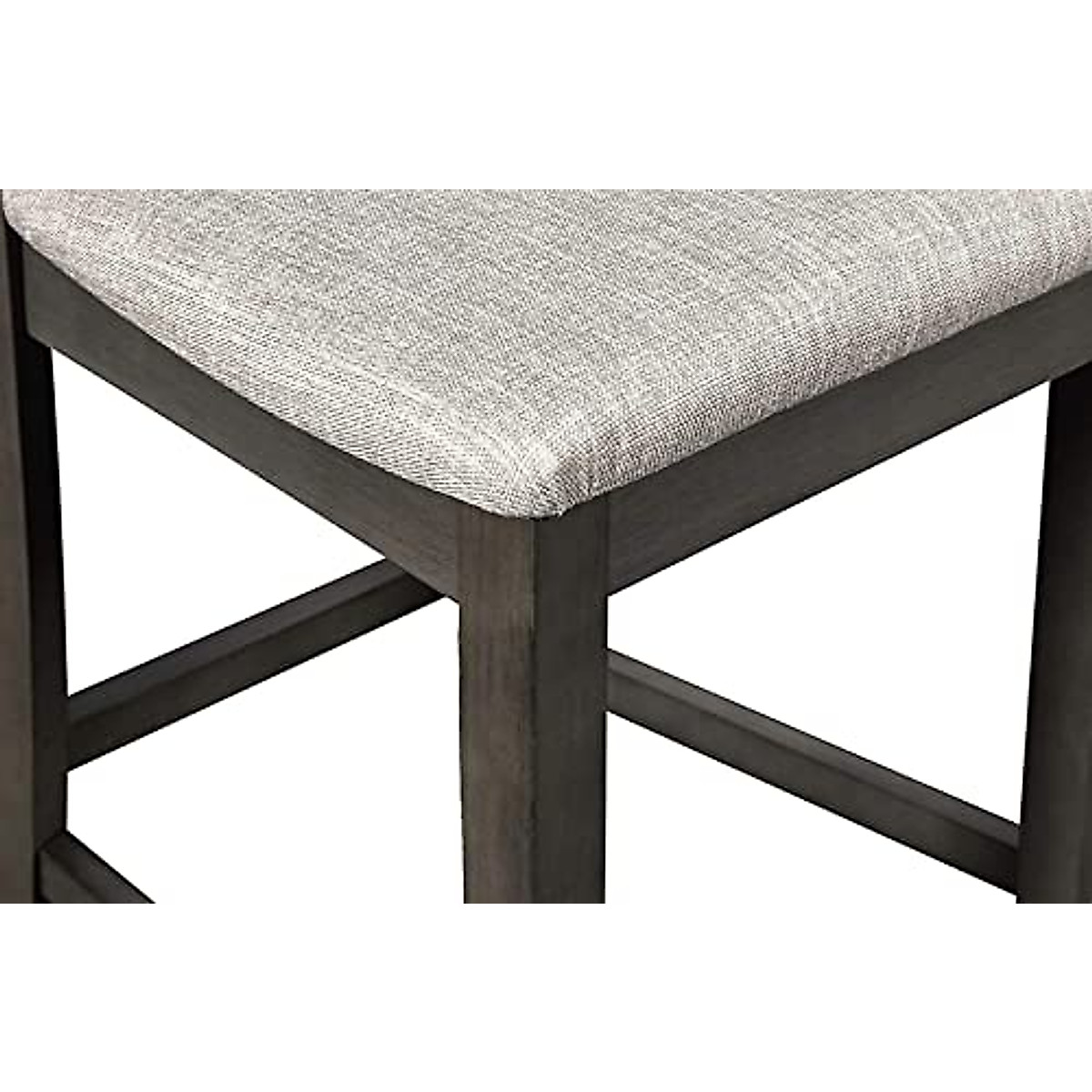 New Classic Furniture Gia Drop Leaf Counter Table with Two Chairs, 42-Inch, 42.25" Set, Grey