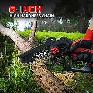 MZK 2-in-1 Cordless Pole Saw & Mini Chainsaw, 20V Battery Small Pole Chainsaw, 4.5" Cutting and Automatic Oiling System, 13 Feet Max Reach Pole Saw for Tree Trimming(Battery and Fast Charger Included)