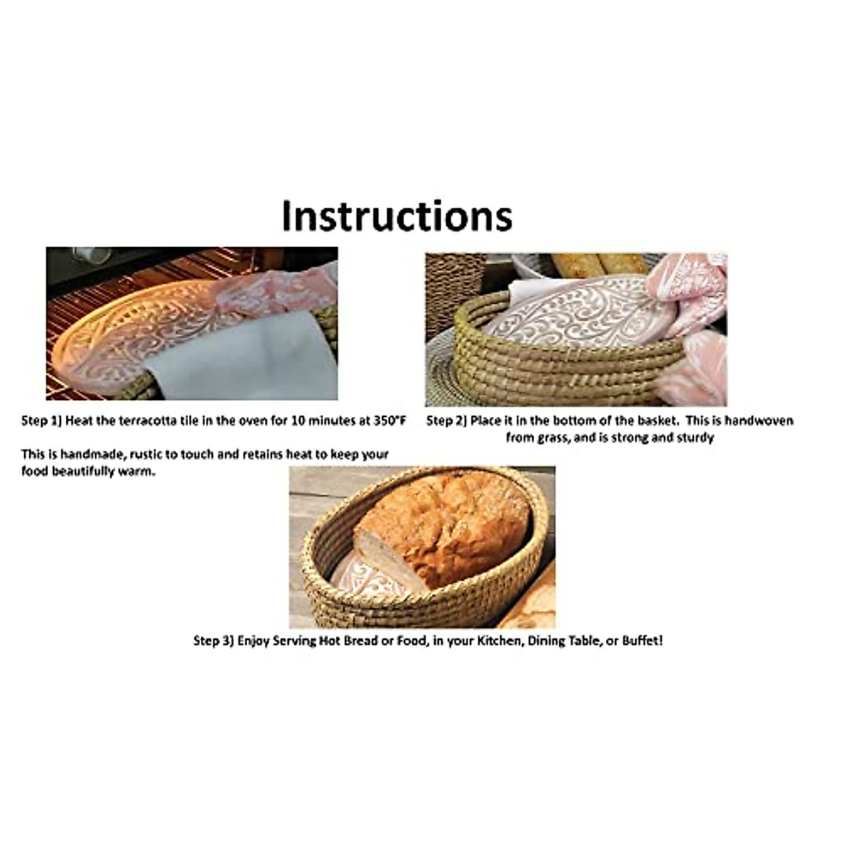 Bread Basket with Warming Stone-Terracotta, Serve Warm Sourdough,Tortilla, Roti, Hot Plate Trivet for Buffet Food Warmer, Banneton, Bread Baker Gift for Bread Maker Women & Men House Warming, New Home