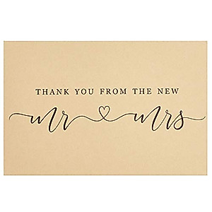 Paper Junkie Kraft Wedding Thank You Greeting Cards with Brown Envelopes (4 x 6 In, 120 Pack)