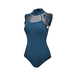 Dance Elite - Georgiana - Dance Leotard For Women. Leotards for Women Ballet and Dance (Blue, Adult L)
