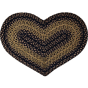 CWI Gifts Braided Ebony Heart Rug, 20 x 30
