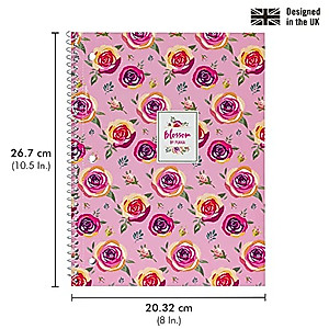 Pukka Pad, Blossom Single Subject Spiral Bound Notebooks with 100 Pages of 3 Hole-Punched 80GSM Lined Paper with Perforated Edges – 10.5 x 8in – 6-Pack