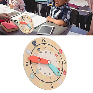 VBESTLIFE, 3 Layers Interesting Educational Composite Wood 15x15cm Cute Kid Teaching Clock for School Classrooms Homes