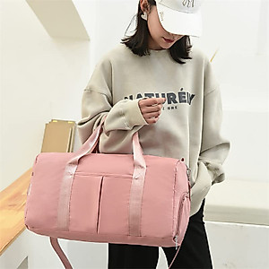 Geboldil Men and Women's Travel Bag With Shoe Compartment Sports Tote Gym Bag Weekender Overnight Shoulder Bag