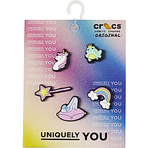 Crocs Unisex's Jibbitz Shoe Unicorn Multi, Animal Charms, Princess Pack, 5 Pack