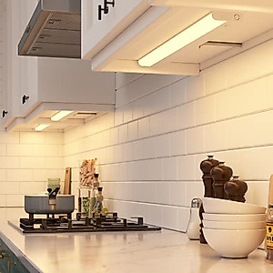 GETINLIGHT Dimmable Hardwired Only Under Cabinet LED Lights, 24-inch, Soft White(3000K), Matte White Finished, ETL Listed, IN-0201-13-WH