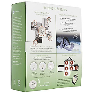 Kidde Wireless Smoke Detector, 10-Year Battery, Voice Alerts, Photoelectric Sensor Wire-Free Smoke Alarm