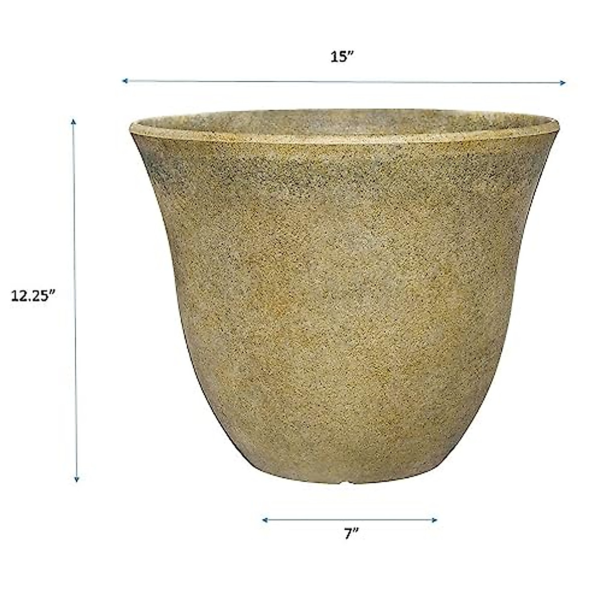 Classic Home and Garden Honeysuckle Resin Flower Pot Planter, Fossil Stone, 15"