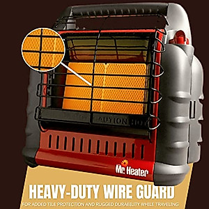 Mr. Heater Portable Big Buddy Propane Heater with 10-Feet Propane Hose Assembly and Propane Tank Refill Adapter Bundle - Propane Heater for outdoor & indoor use - 4,000, 9,000 or 18,000 BTU (3 Items)
