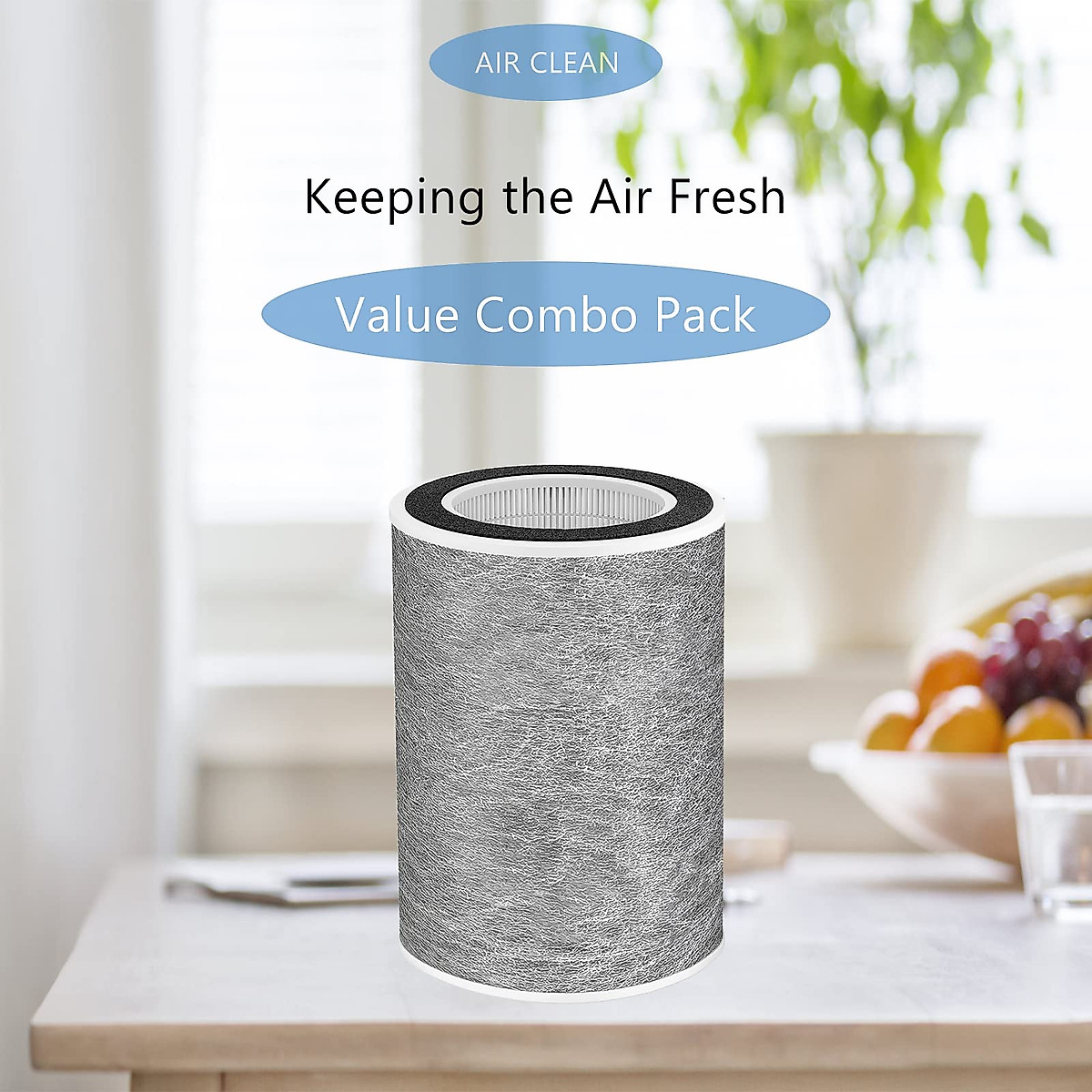 HP201 HP202 HEPA Filter Replacement Compatible with Shark HP200 Series, HP201, HP202, HP301, HP302, UA205, AP1000 3-in-1 Max HC501, HC502 Air Cleaner Purifier, Part # HE2FKBAS, HE2FKBASMB, 1 Pack