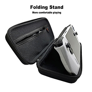 FiiMan ROG Ally Carrying Case Compitable with ROG Ally 7 inch 120Hz Gaming Handheld and Accessories, Hard Shell Case with Folding Bracket for Travel and Storage Black (Thin)