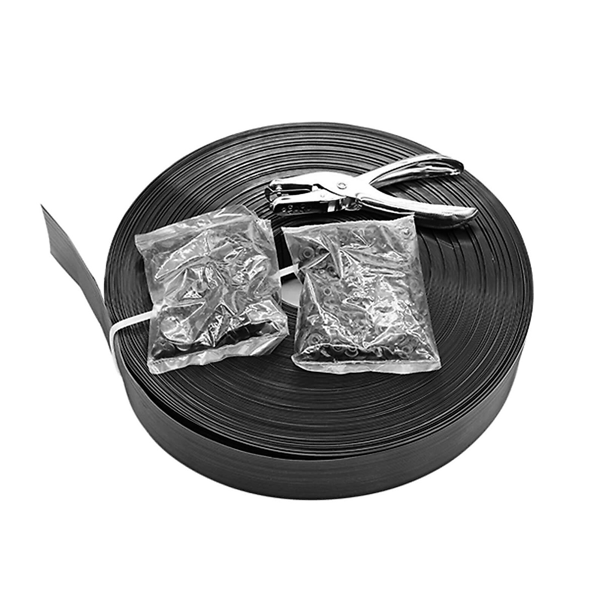 Qlvily Chain Link Fence Privacy Tape, 246ft x 0.15ft Chain Link Fence Slats, Fence Covering Privacy, Black (200PCS Button + Puncher Included)