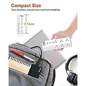 Outlet Extender, Multi Plug Outlet, 9AC Surge Protector with 3 USB Ports(1 USB C Outlet), Wall Plug Expander, USB Wall Charger Outlet Splitter, Compact for Travel, Home, Dorm Room, and Office…
