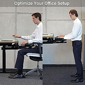 TOPSKY Adjustable Under-Desk Keyboard Tray, 26.8”x11” Pull Out Keyboard and Mouse Tray with Tilted Mechanism and C Clamp for Home and Office (Black)