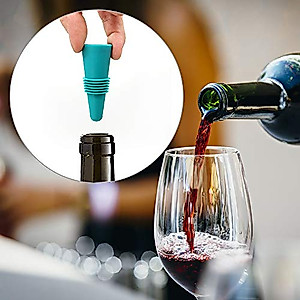 Wine Stoppers,Wine Bottle Stopper,Reusable Wine Bottle Stoppers,4 Pack Multicolor Silicone Wine Stopper for Glass Bottles