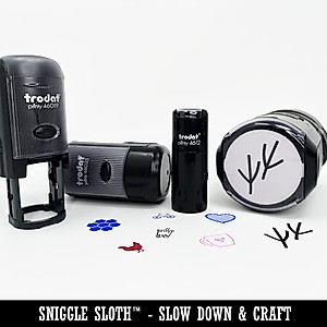 Postage Stamp Border Self-Inking Rubber Stamp for Stamping Ink Stamper Crafting Planners - 3/4 Inch Small - Fuchsia Ink