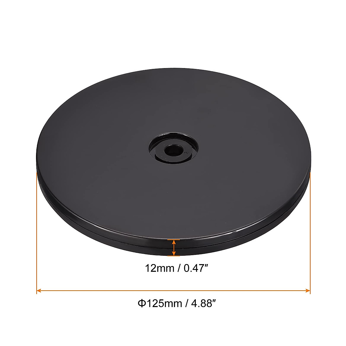 MECCANIXITY 5inch Rotating Swivel Stand with Steel Ball Bearings Lazy Susan Base Turntable for Kitchen Corner Cabinets, Black Pack of 2