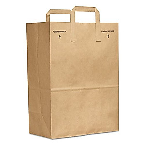 General Supply SK1670EZ300 1/6 BBL Paper Grocery Bag 70lb Kraft Standard 12 x 7 x 17 300 bags
