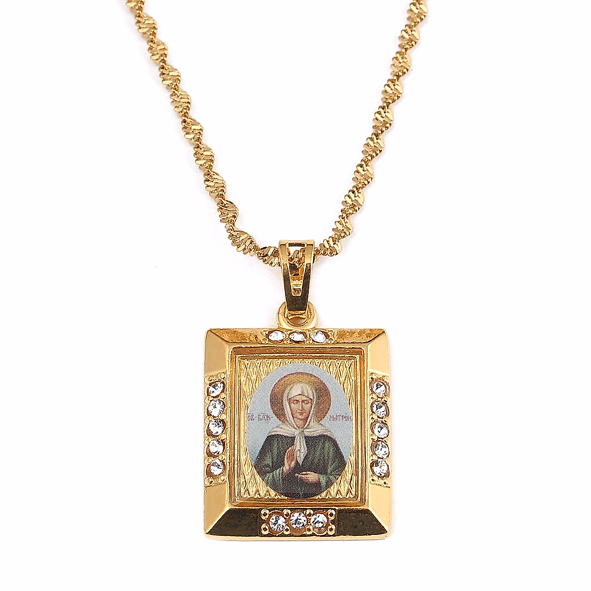 BR Gold Jewelry Russia Blessed Matrona of Moscow Pendant Necklaces Catholicism Orthodox Church Virgin Mary