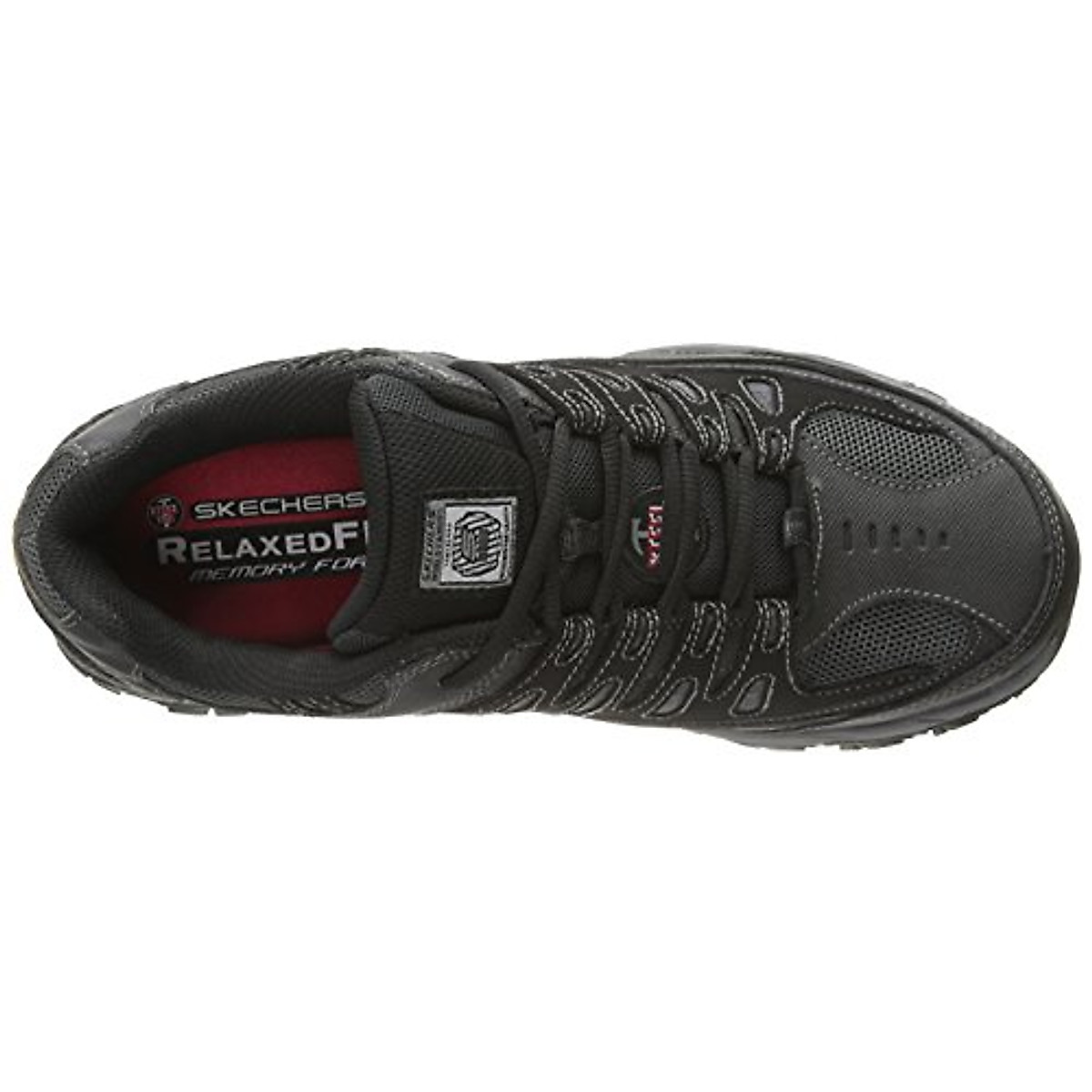 Skechers Men's Cankton Steel Toe, Black/Charcoal, 12