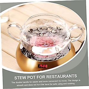 OKUMEYR Glass Saucepan with Lid Stovetop Glass Pots Clear Clear Saucepan Clear Pot Shot Glass with Lid Serving Baby With Cover Glass Surface High Borosilicate Glass