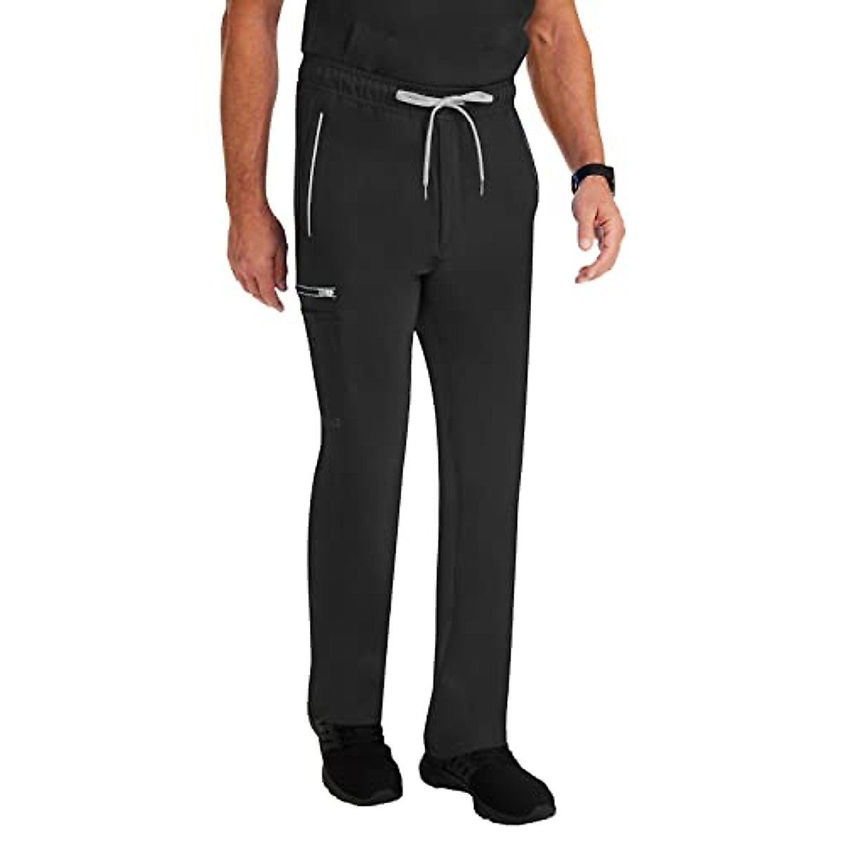 Healing Hands 6 Pocket Mens Scrubs Pant HH360 9171 Noah Cargo Scrub Pant for Men Full Elastic with Drawstring Black MSH