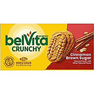BelVita Cinnamon Brown Sugar Breakfast Biscuits, 8 Packs (4 Biscuits Per Pack)