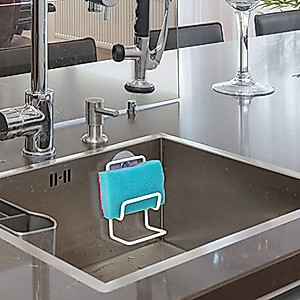 Yoxebo Sponge Holder with Suction Cups,2 Pcs Kitchen Bathroom Sink Storage Organizer Caddy,Small Storage Holder for Sponges Soaps (White)