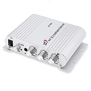 Polarlander Power Car Amplifier Hi-Fi 2.1 MP3 Radio Audio Stereo Bass Speaker Booster Player for Motorbike Home No Power Plug