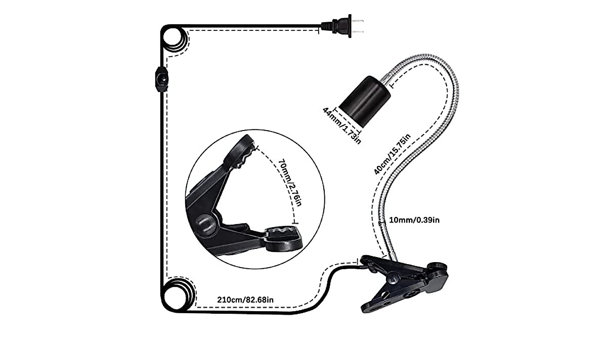 Pet Heating Light Lamp,Turtle Tank Light for Rreptiles,Flexible Clamp ...