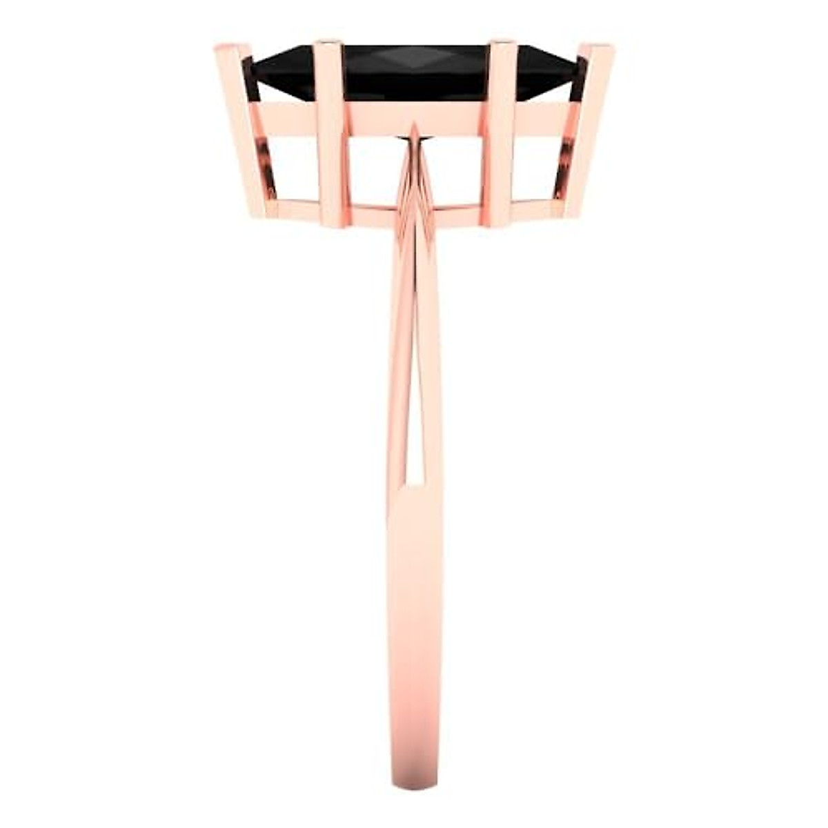 1.50 ct Marquise Cut Solitaire Natural Black Onyx Engagement Wedding Bridal Promise Anniversary Ring 18K Rose Gold Size 5