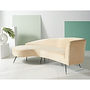 Safavieh Couture Home Evangeline Modern Glam Black Velvet Parisian Sofa