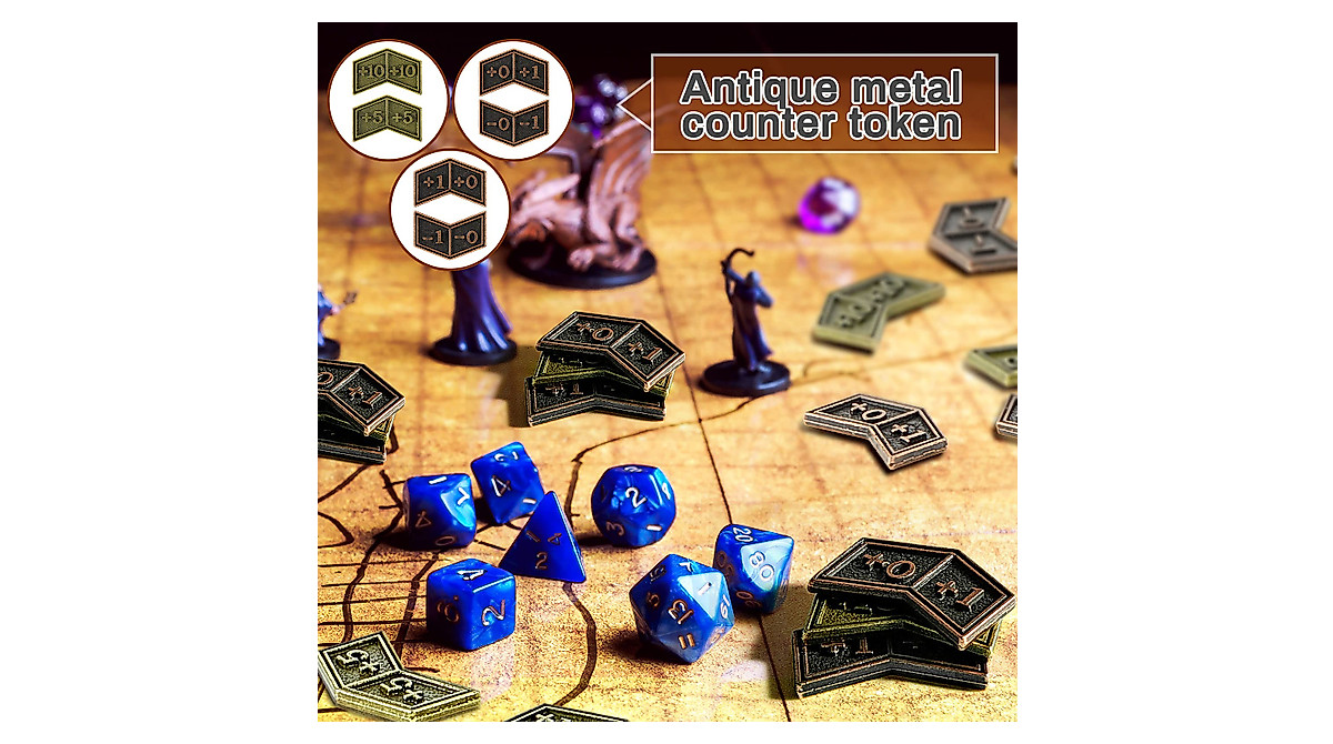 Antique Gold Magic Gathering Tokens - 60 Metal Counters