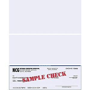 Cosco® Business Checks, 8-1/2" x 11", Bottom Check, 500 Count (074026)