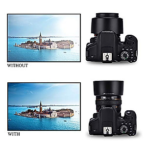 JJC Lens Hood Shade for Canon EF 50mm f/1.4 USM Lens Replaces Canon ES-71II Hood Reverse Attaching -Black